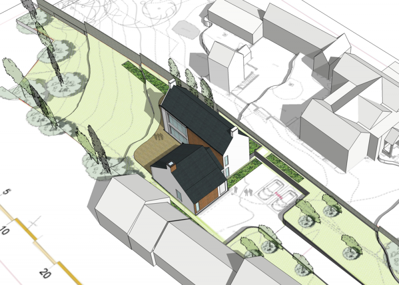 New build dwelling at wall - Alrewas Architecture